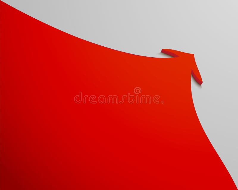 Red Arrow Goes Up on a White Background Stock Vector - Illustration of ...
