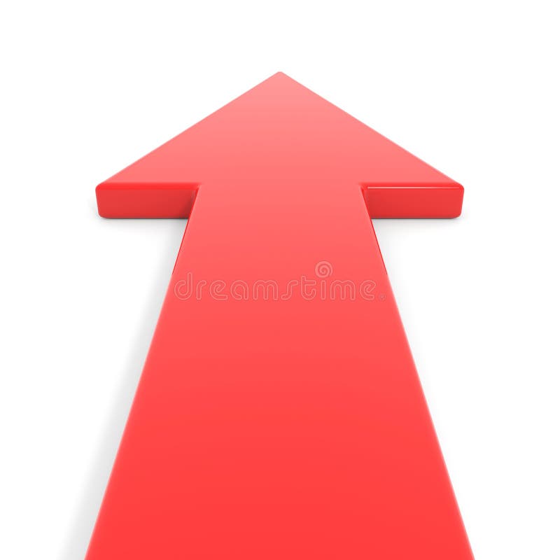 Red arrow going forward. stock illustration. Image of background - 24041751