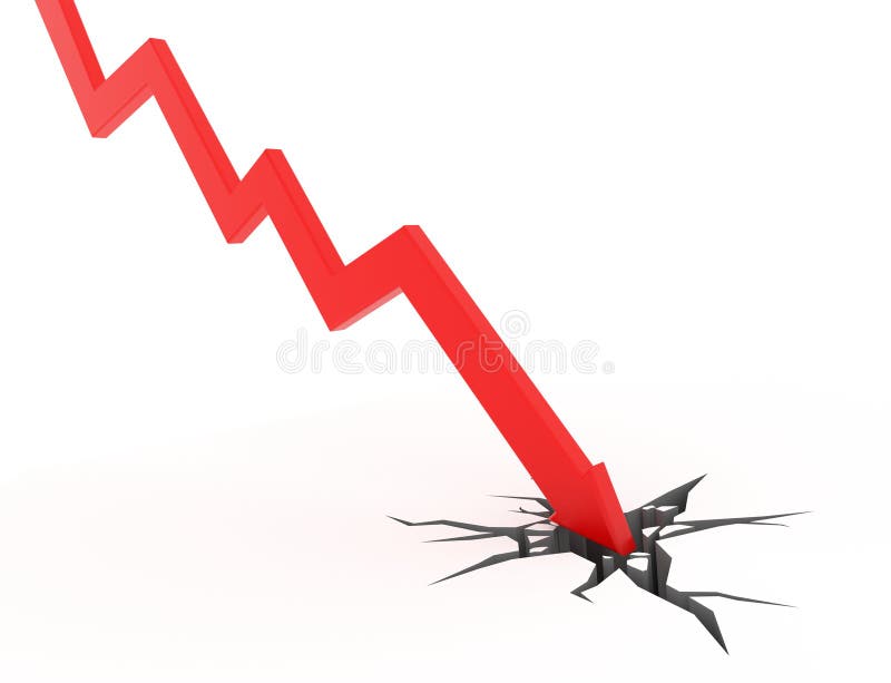 Red Arrow Graph Breaks through the Ground Stock Illustration ...