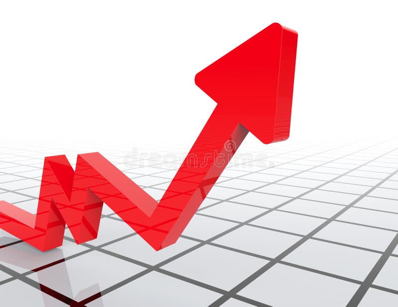 Red arrow and graph stock illustration. Illustration of model - 49267684