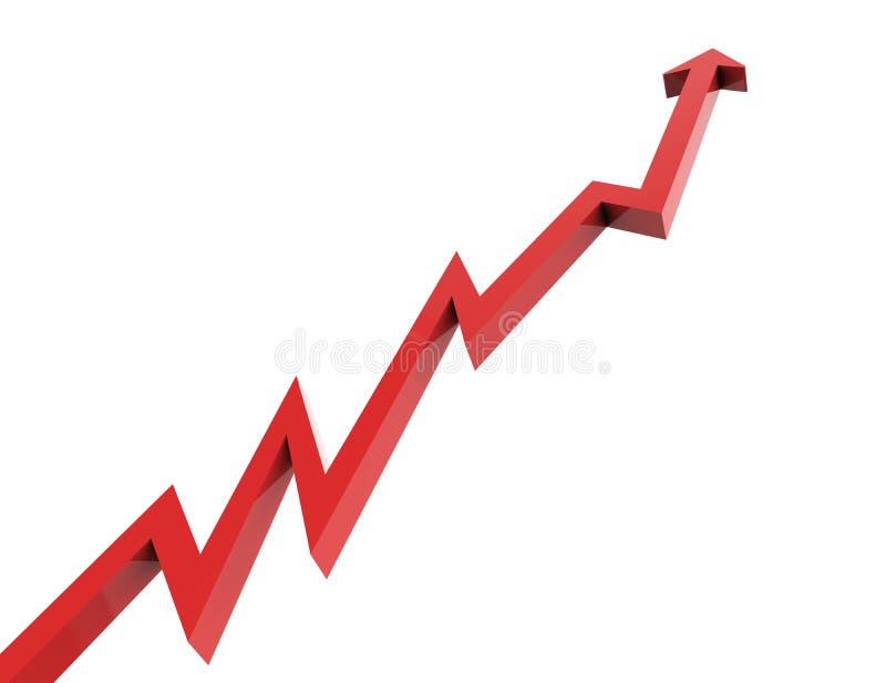 Red arrow and graph stock illustration. Illustration of graph - 47703915