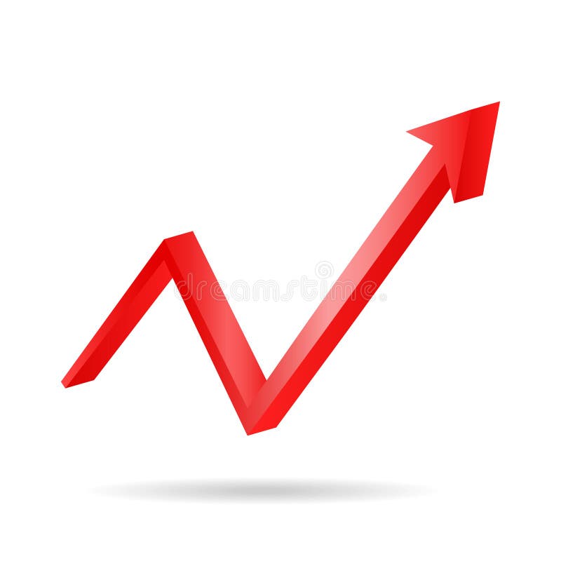 3d Bright Graph Arrows Set Grow Stock Vector - Illustration of design ...