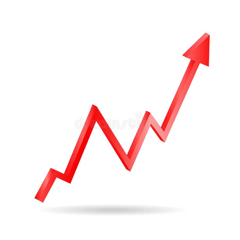 Red Arrow Graph Directed Upwards Stock Vector - Illustration of ...