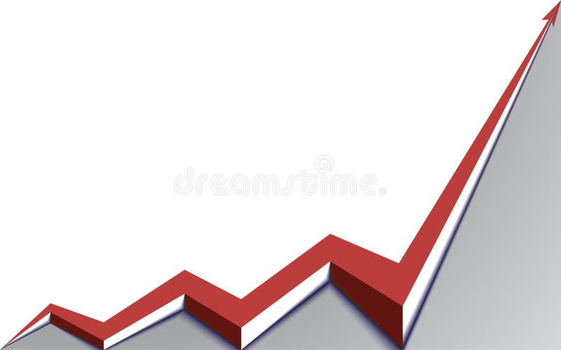 Red arrow graph goes up stock vector. Illustration of graphic - 86885820