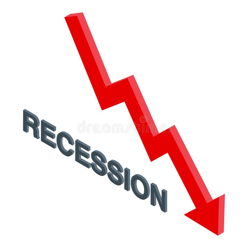 Red Arrow Graph Going Down and Showing Economic Recession Stock Vector ...