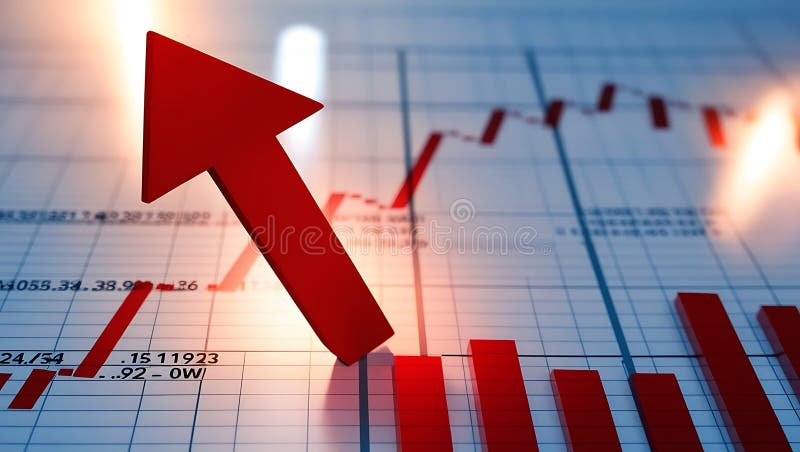 Red Arrow Graph Illustrates Increasing Financial Growth Stock ...
