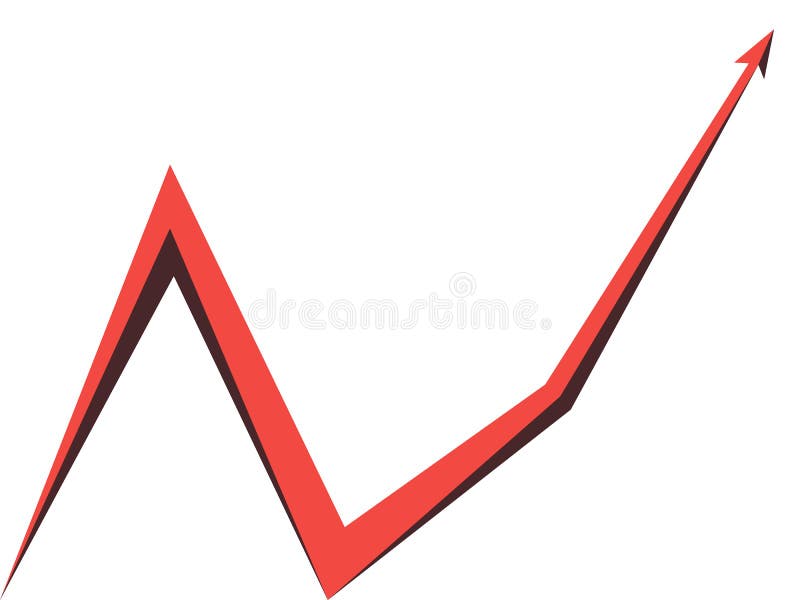 Red Arrow Graph on White Background Stock Vector - Illustration of ...