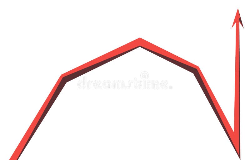 Red Arrow Graph on White Background Stock Vector - Illustration of ...