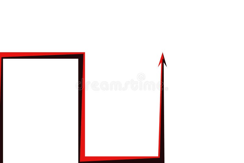 Red Arrow Graph on a White Background Stock Illustration - Illustration ...