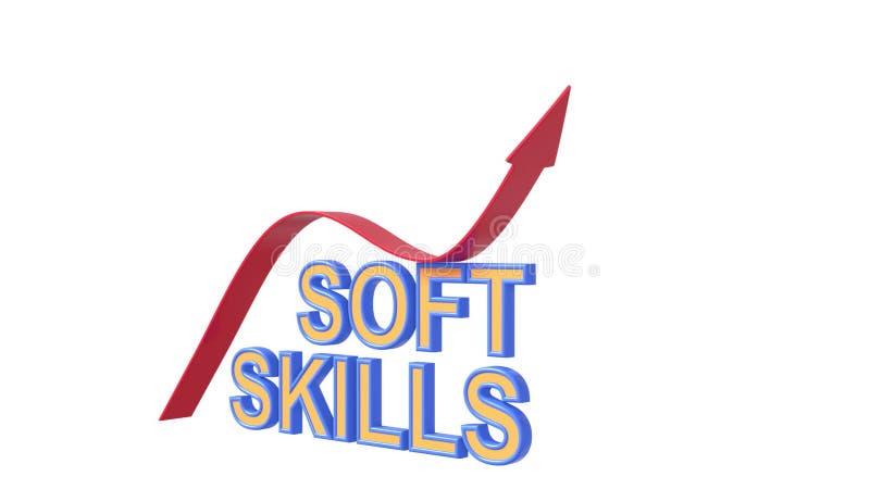 Red Arrow Growing Graph and Text Soft Skills. Development Concept. 3D ...