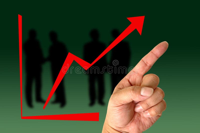 Red arrow with hand stock photo. Image of shape, care - 30989628