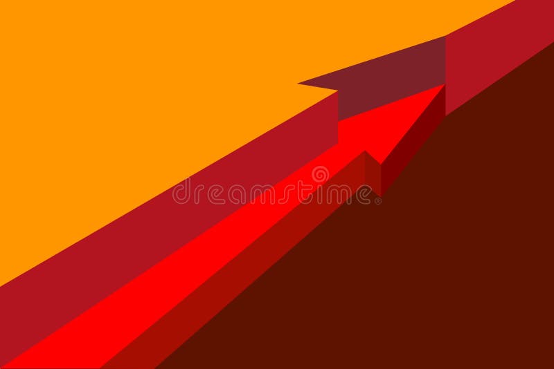 Red Arrow Hidden in Layers Isometry, Visual Aid in Section Stock Vector ...