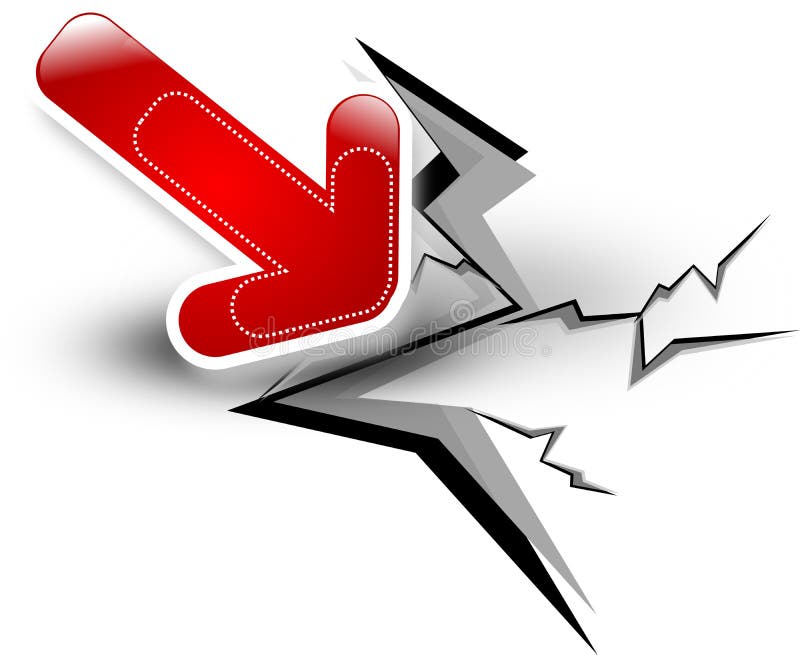 Red arrow in impact stock illustration. Illustration of element - 41201127