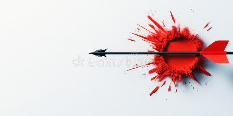 Red Arrow Impact on White Background Stock Illustration - Illustration ...