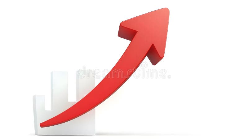 Red Arrow Indicating Upward Trend in Growth. Stock Photo - Image of ...
