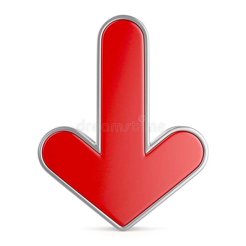3d red down arrow stock illustration. Illustration of sign - 27028774