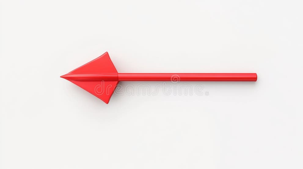 Red Arrow, Isolated on White Background, 3D Render, Direction, Pointer ...