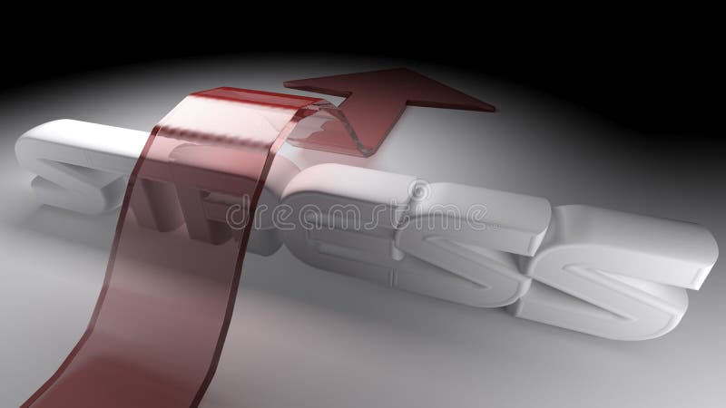 Red Arrow Jumping Stress - 3D Rendering Stock Illustration ...