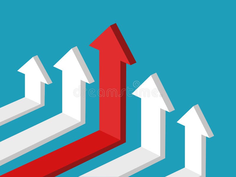 The Red Arrow is the Leader. Competitive Differences Stock Vector ...
