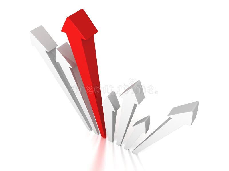 Red Arrow Leader of Forward Up Group Stock Illustration - Illustration ...