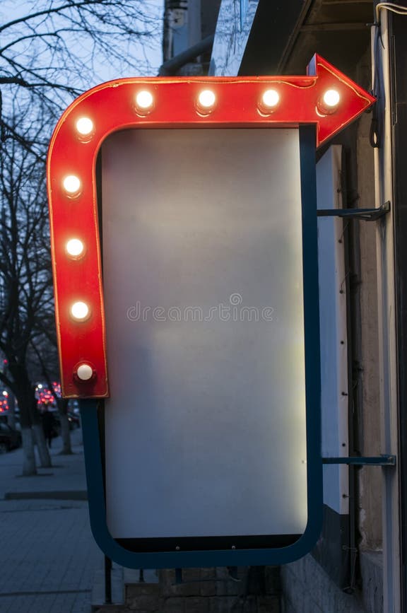 Red Arrow with Light Bulbs. Signpost for Your Needs Stock Image - Image ...