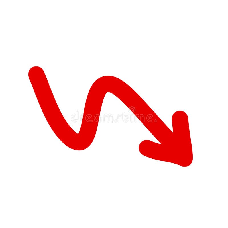 Red Arrow Line with White Background Stock Vector - Illustration of ...
