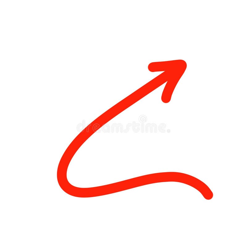 Red Arrow Line with White Background Stock Vector - Illustration of ...