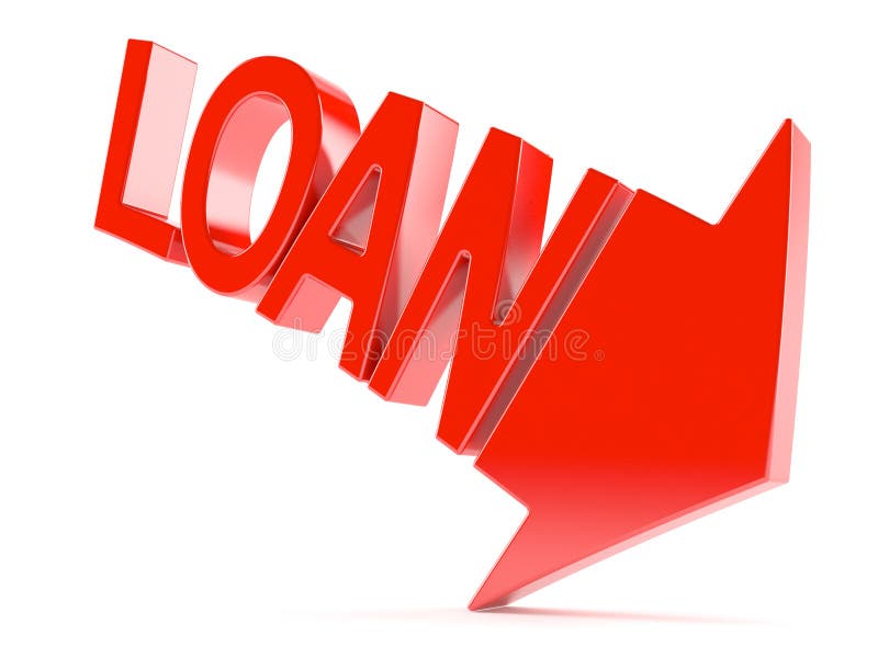 Red Arrow with Loan Text Concept Stock Illustration - Illustration of ...
