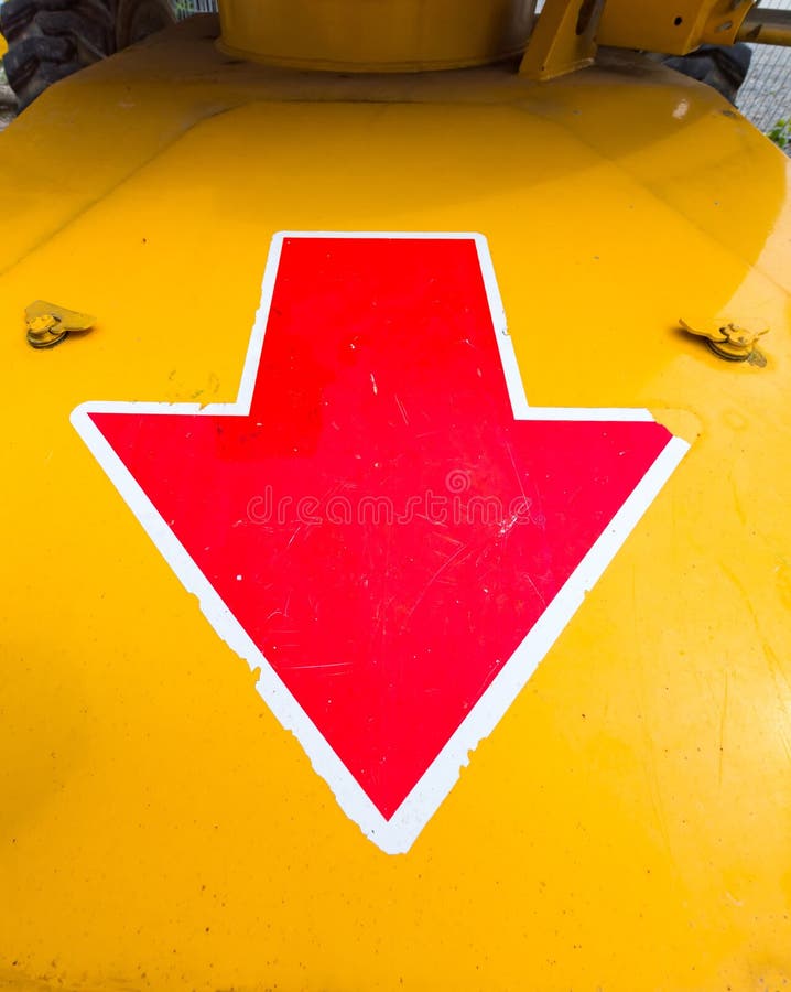 Red arrow on a machine stock image. Image of machine - 91433887