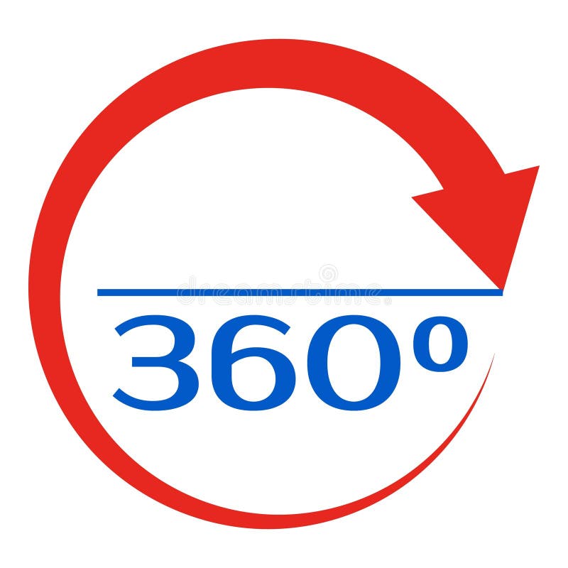 Red Arrow Making Full Circle 360 Degrees Rotation Stock Vector ...