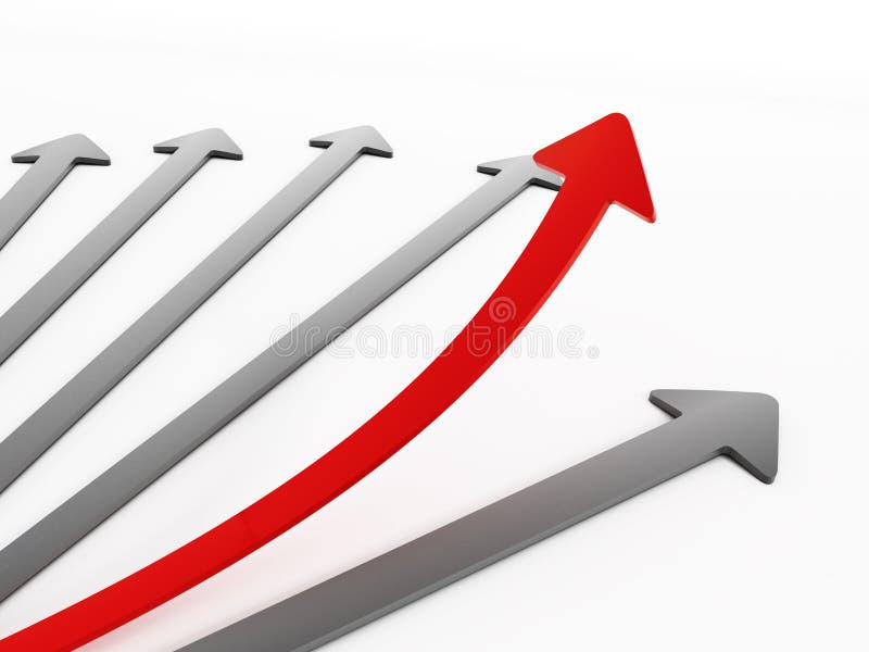 Red arrow moving up stock illustration. Illustration of dimensional ...