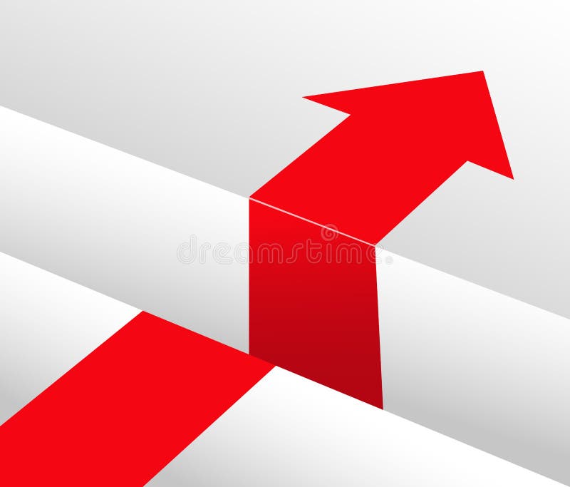 Red Arrow and Obstacle Bypass Stock Vector - Illustration of chart ...