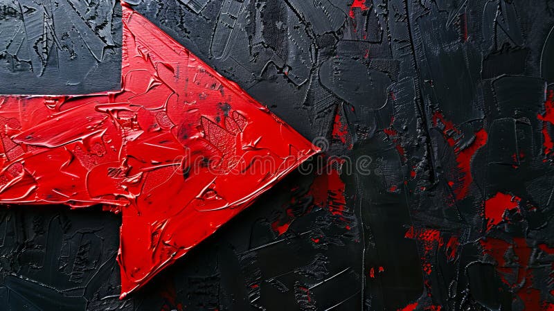 A Red Arrow Painted on a Black and Red Background Stock Image - Image ...