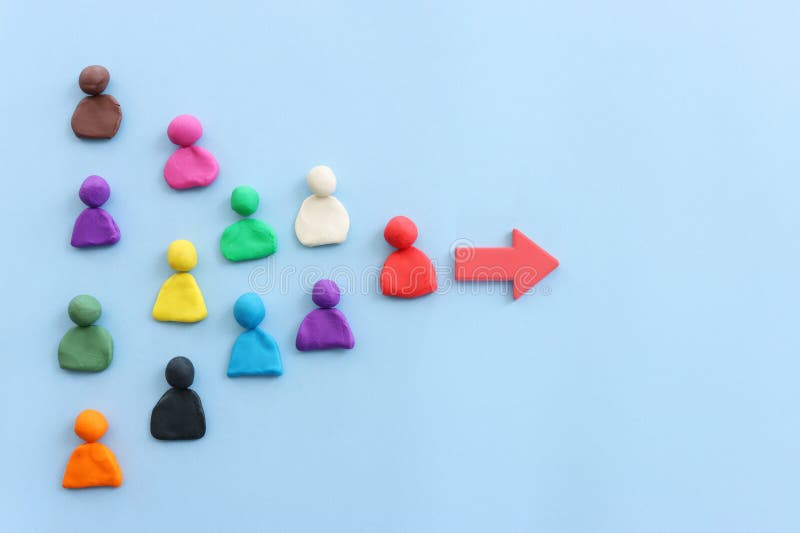 Red Arrow and People Figures. Leadership and Growth Concept Stock Photo ...