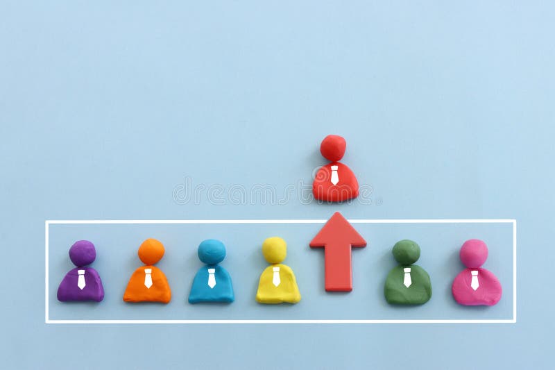 Red Arrow and People Figures. Leadership and Growth Concept Stock Image ...