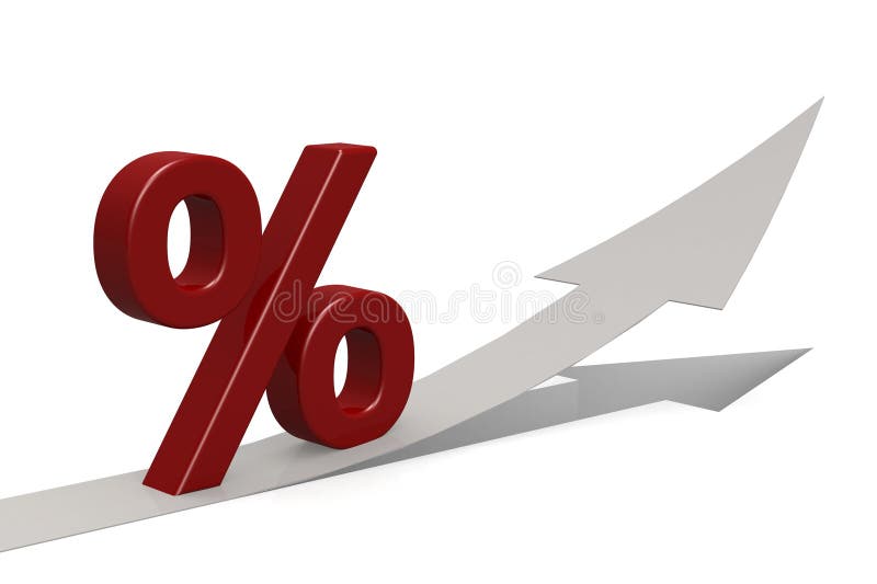 Red Arrow with Percentage Sign Stock Illustration - Illustration of ...