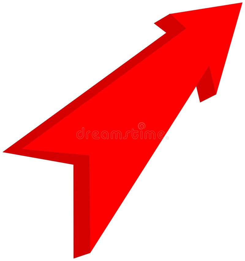 Red Arrow Pointed - 3D Illustration Stock Illustration - Illustration ...