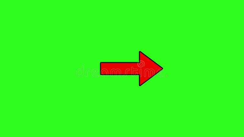 Red Arrow Pointing Animation Loop Green Screen Stock Video - Video of ...