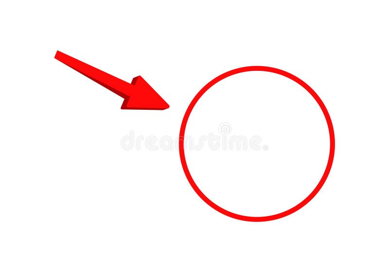 Red Arrow Pointing at Red Circle Stock Illustration - Illustration of ...