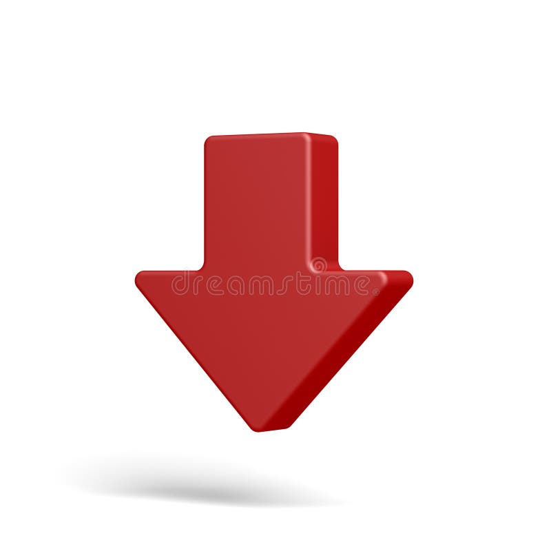 Red Arrow Pointing Down. Isolated Stock Illustration - Illustration of threedimensional, people ...