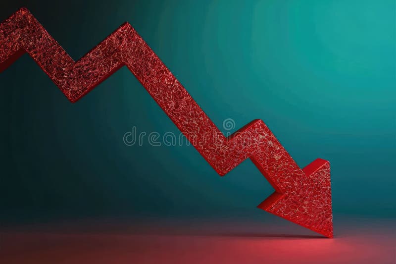 Red Arrow Pointing Downward Stock Illustration - Illustration of crypto ...