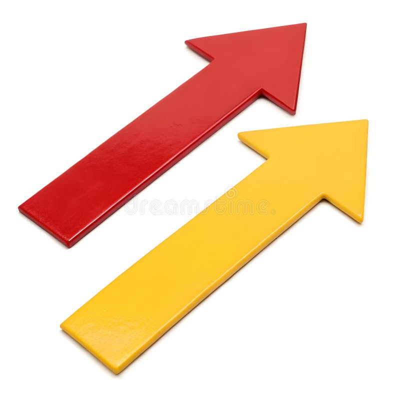 Yellow Arrow Pointing Right Logo Realistic 3d Yellow Arrow On Gray