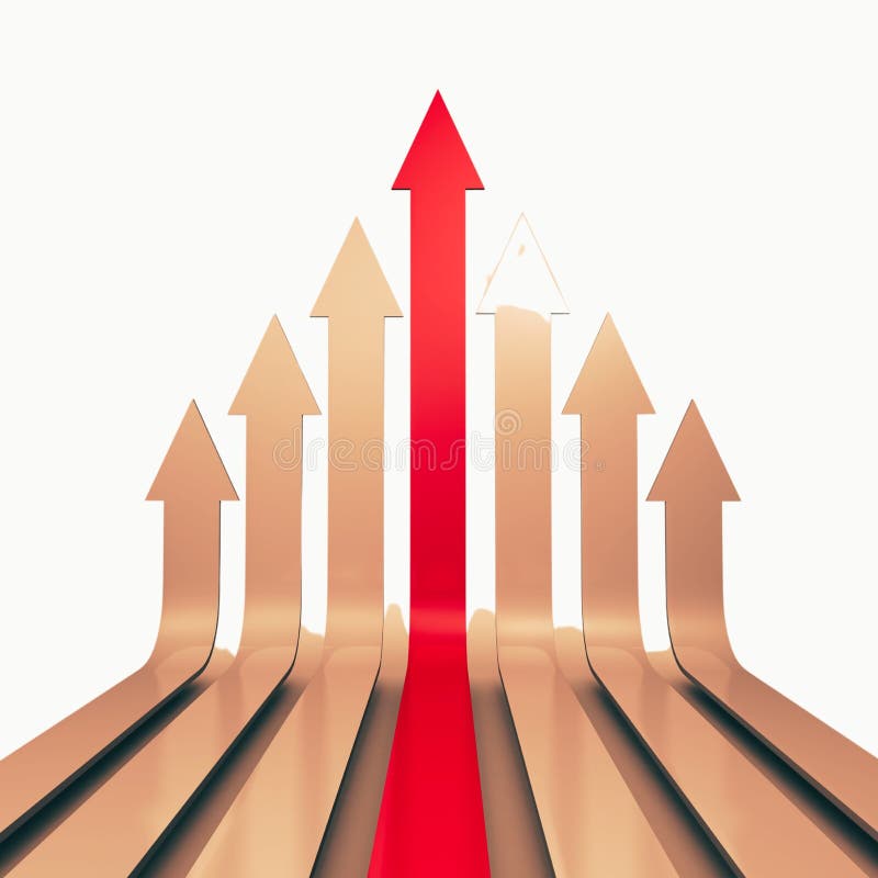 A red arrow pointing up stock illustration. Illustration of font ...