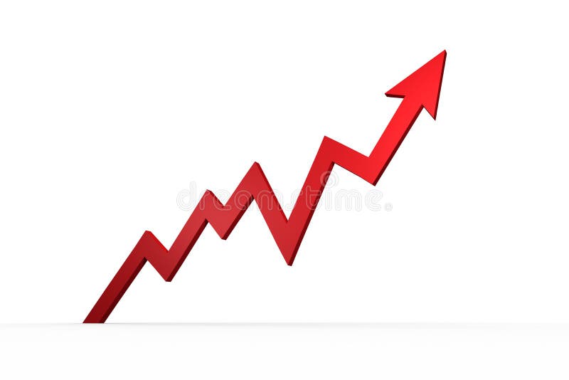 Red arrow pointing up stock illustration. Illustration of arrow - 37388921