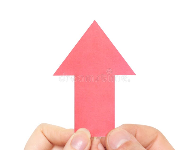 Red arrow pointing up stock photo. Image of finger, pointing - 5072550