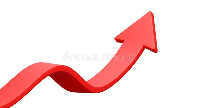 Red Arrow Pointing Up Direction on White Background Stock Illustration ...
