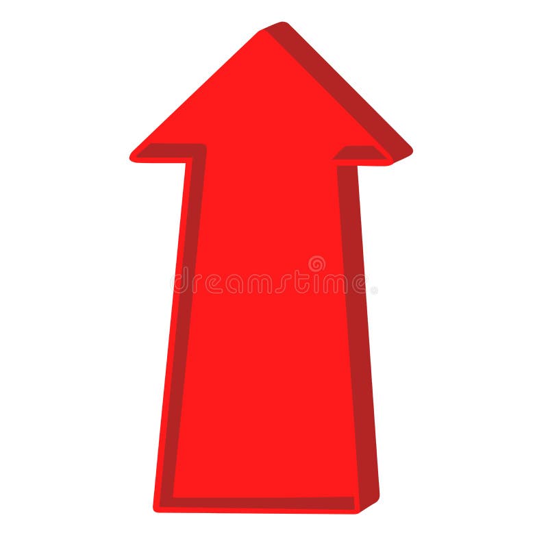 Red Arrow Pointing Up on a White Background Stock Illustration ...
