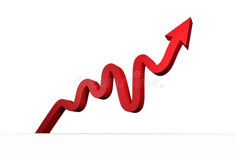 Red arrow pointing up stock illustration. Illustration of showing ...