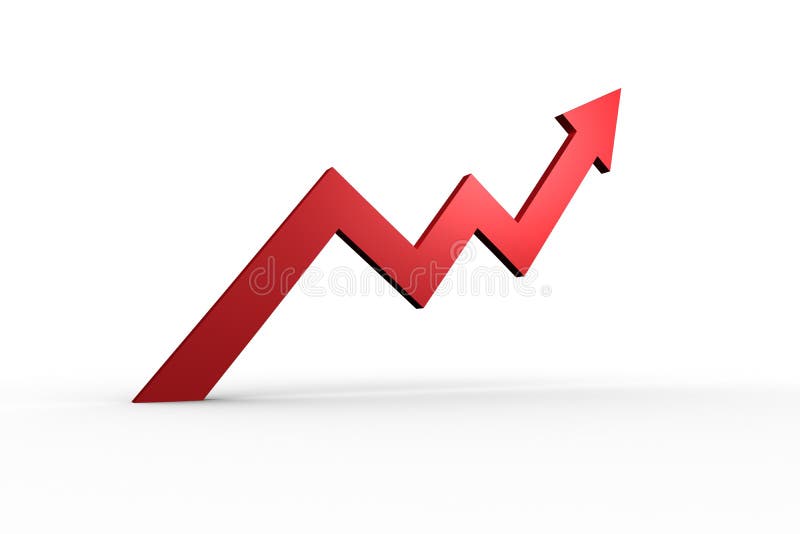Red arrow pointing up stock illustration. Illustration of digital ...