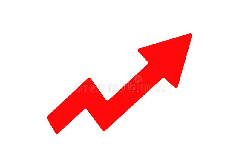 Red Arrow Pointing Upward Showing Growth and Success Stock Vector ...